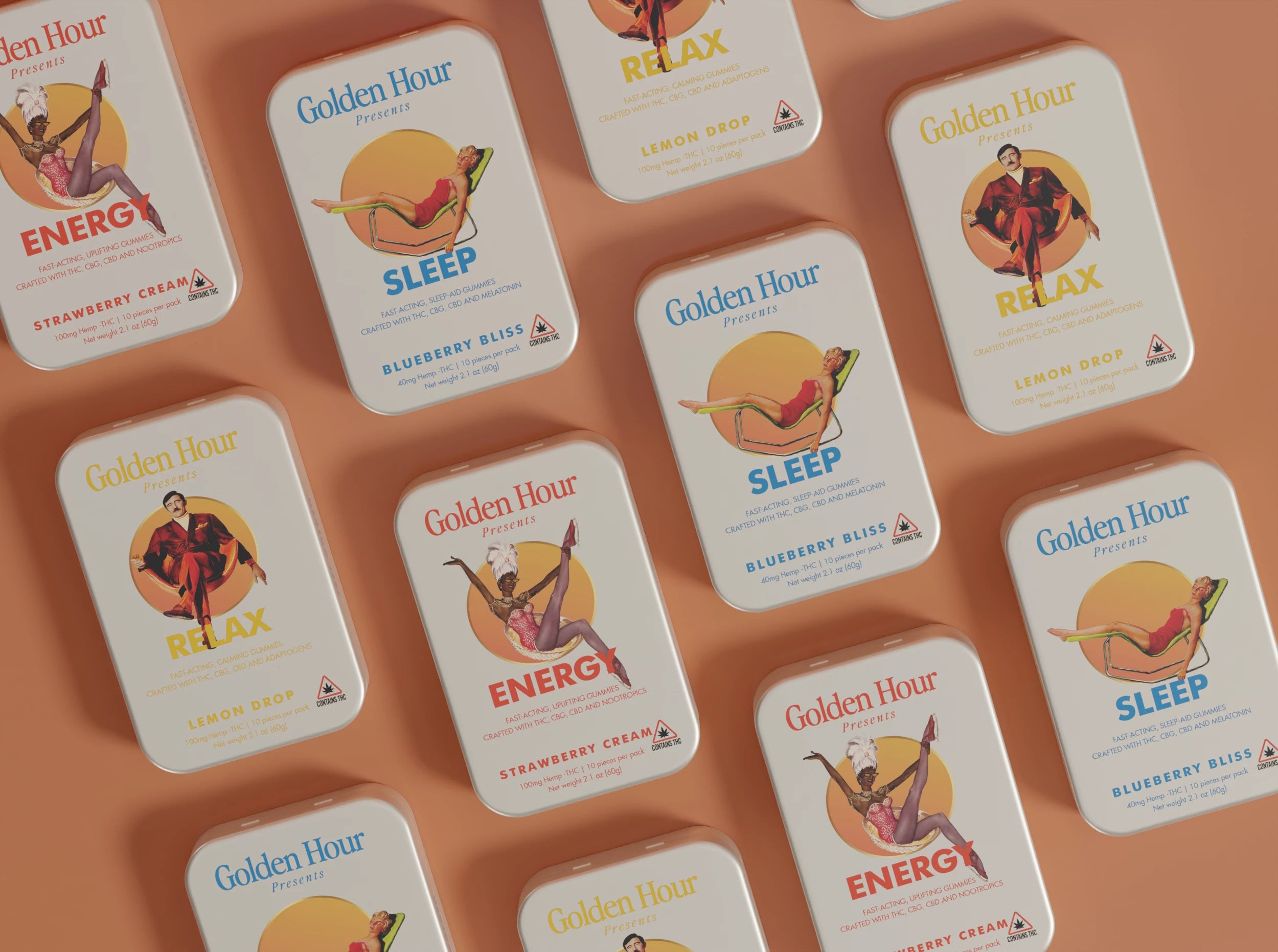 Hemp-Derived Gummy Edibles THC - CBD, CBG, CBN | Golden Hour